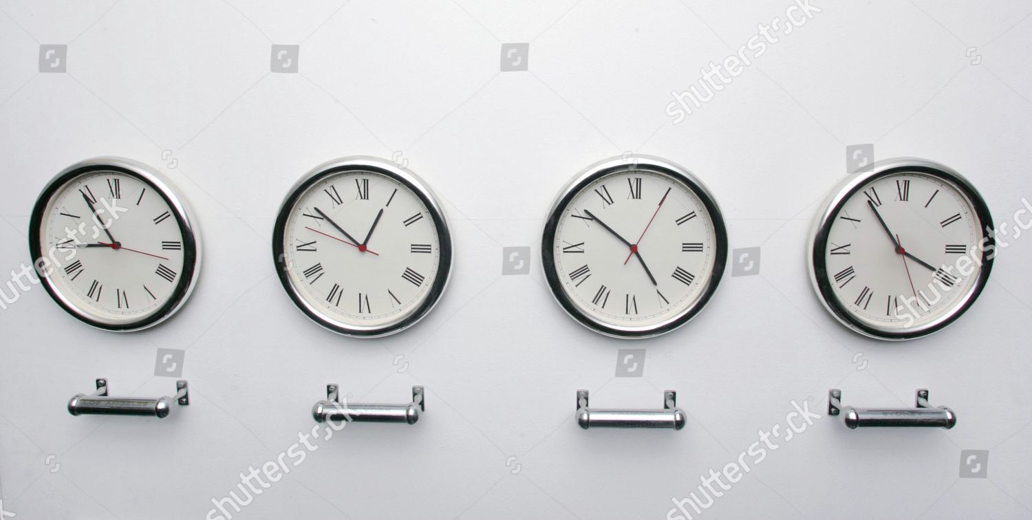 Row Clocks Showing World Time Zones Editorial Stock Photo - Stock Image ...