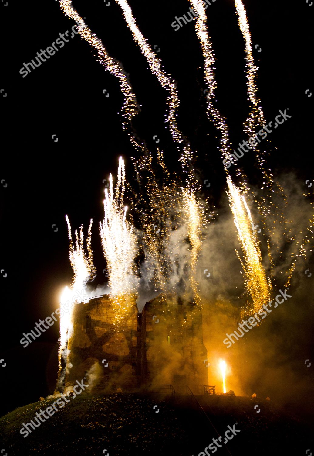 Fireworks Over Cliffords Tower Editorial Stock Photo - Stock Image ...