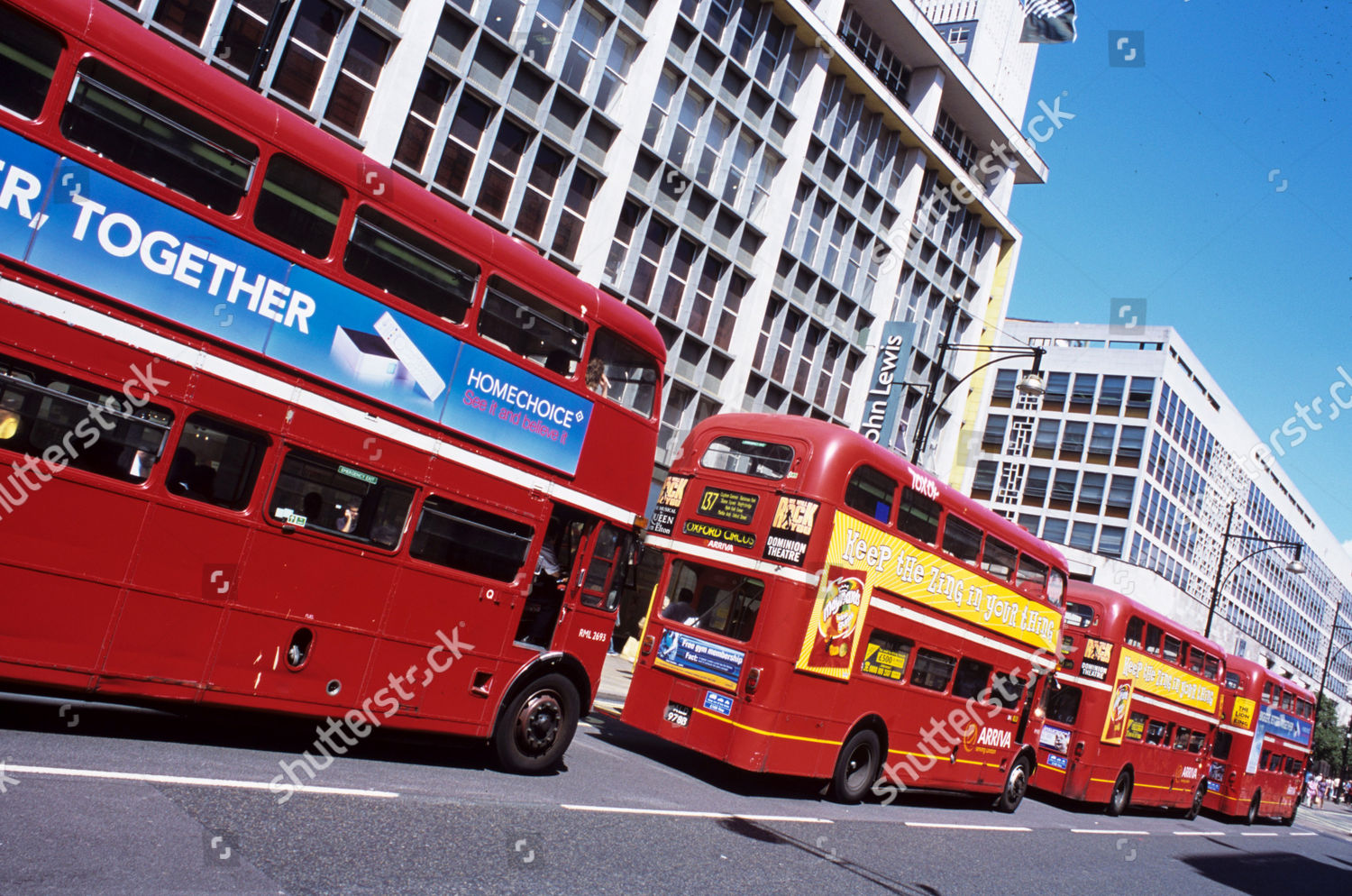 Routemaster Buses Passing John Lewis On Editorial Stock Photo - Stock ...