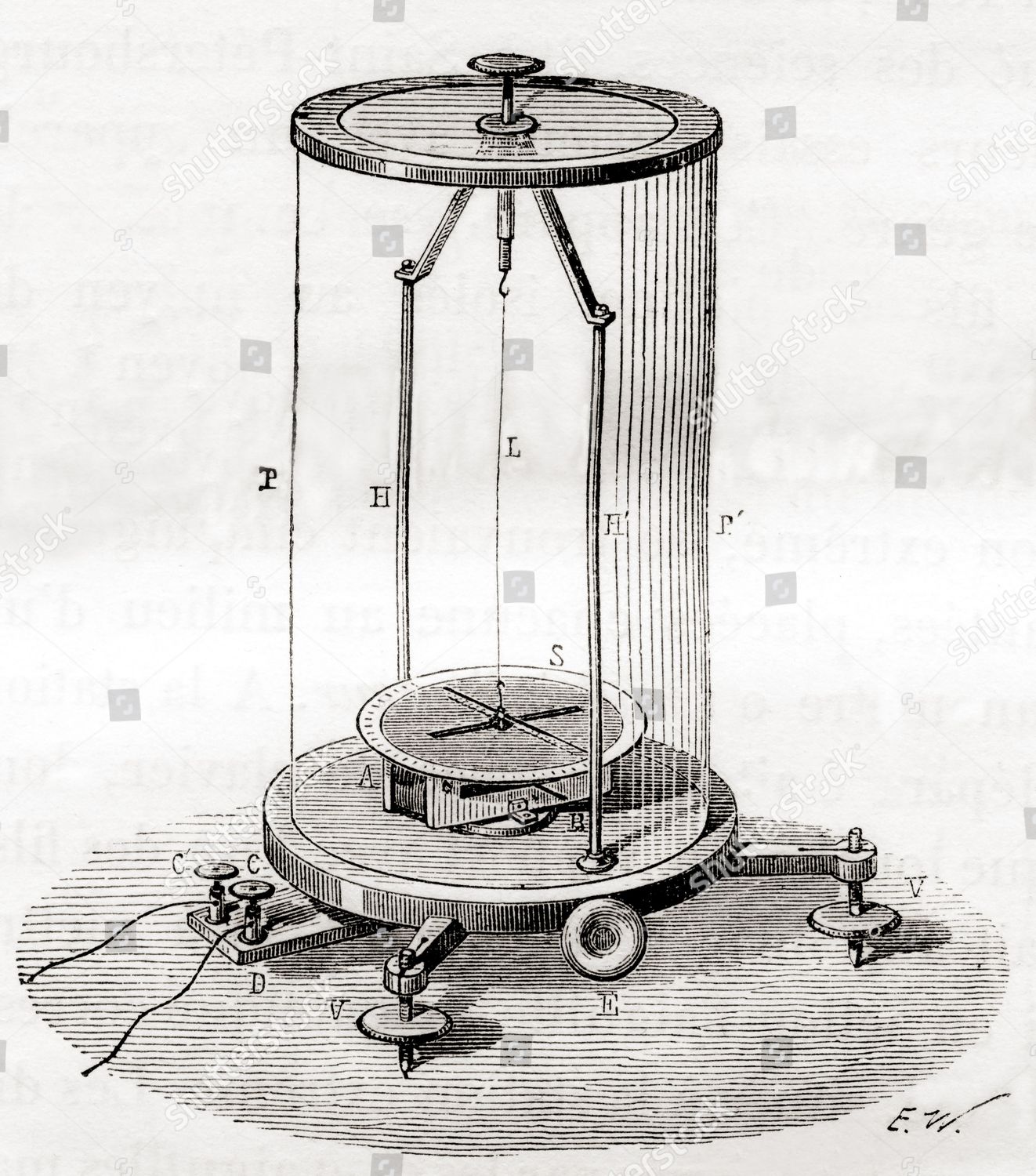 Early Galvanometer Type Ammeter Measuring Instrument Editorial Stock ...