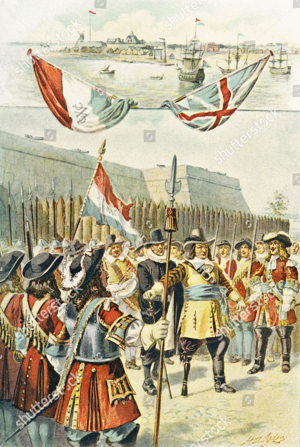 Dutch Surrender New Amsterdam America English Editorial Stock Photo ...