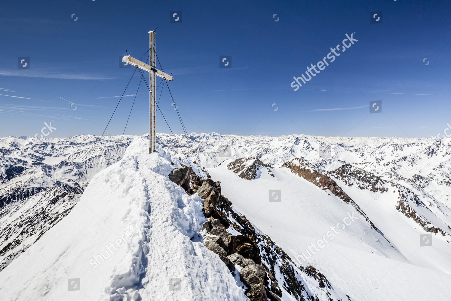 Finail Summit Behind Finailkoepfe Val Senales Editorial Stock Photo ...