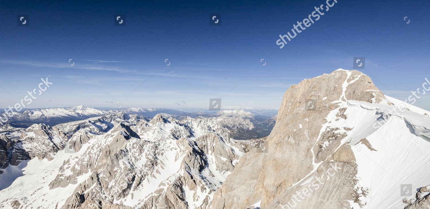 On Punta Rocca Marmolada Behind Marmolada Editorial Stock Photo - Stock ...