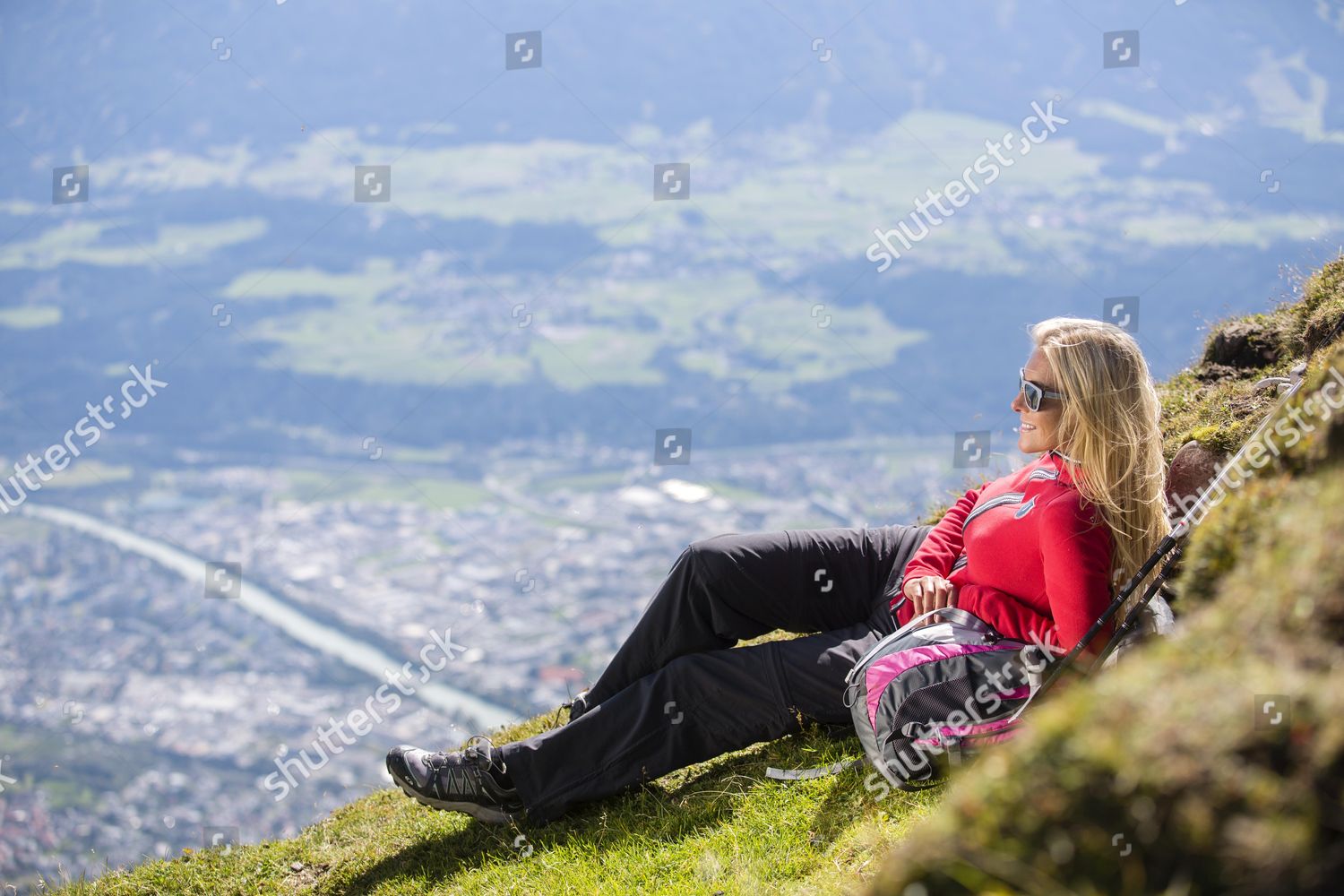 Model Released Hiker Woman On Wayside Editorial Stock Photo - Stock ...