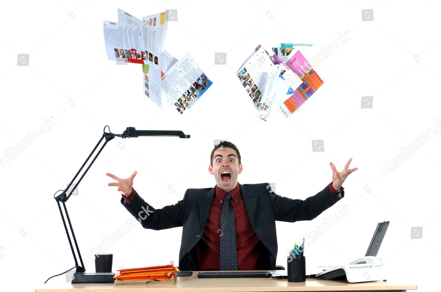 Model Released Employee Throwing Paperwork Air Editorial Stock Photo ...