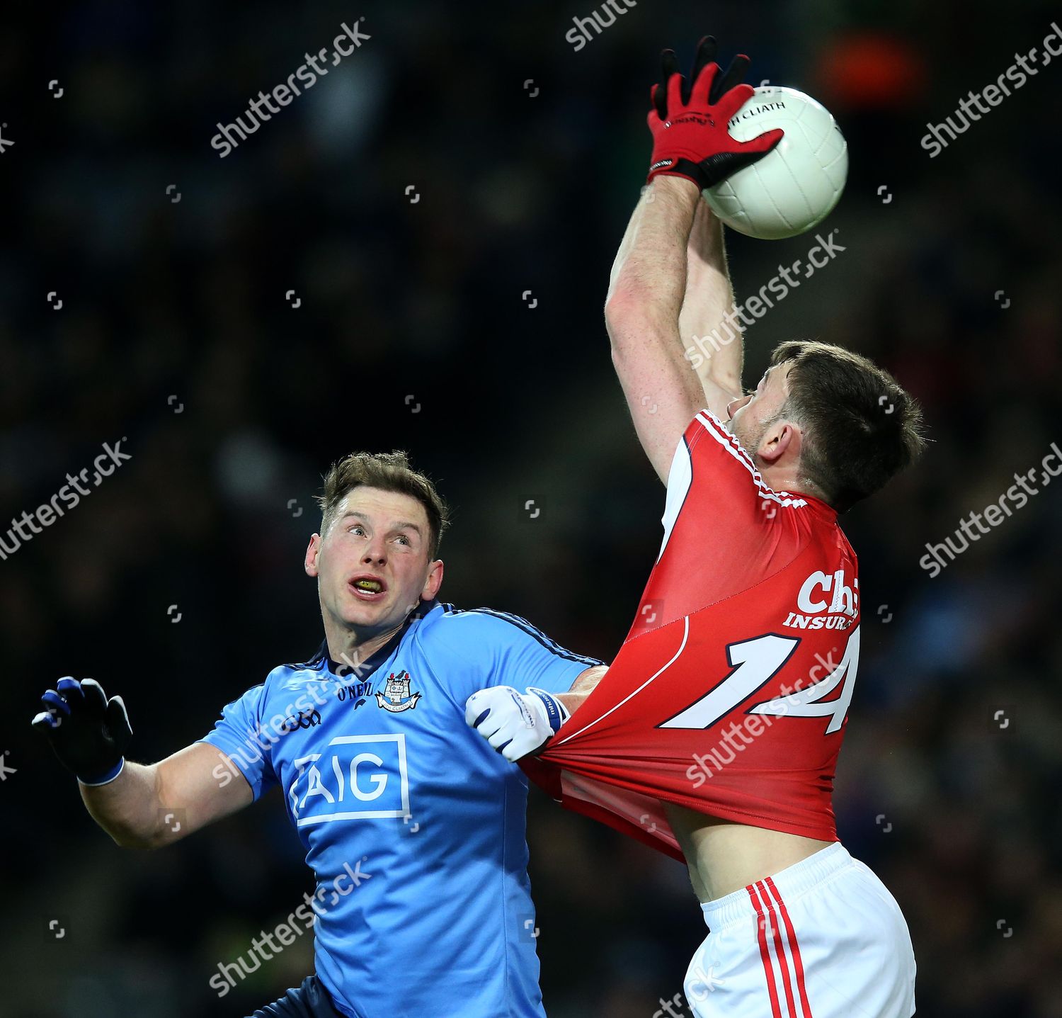 Dublins Philip Mcmahon Fouls Peter Kelleher Editorial Stock Photo ...
