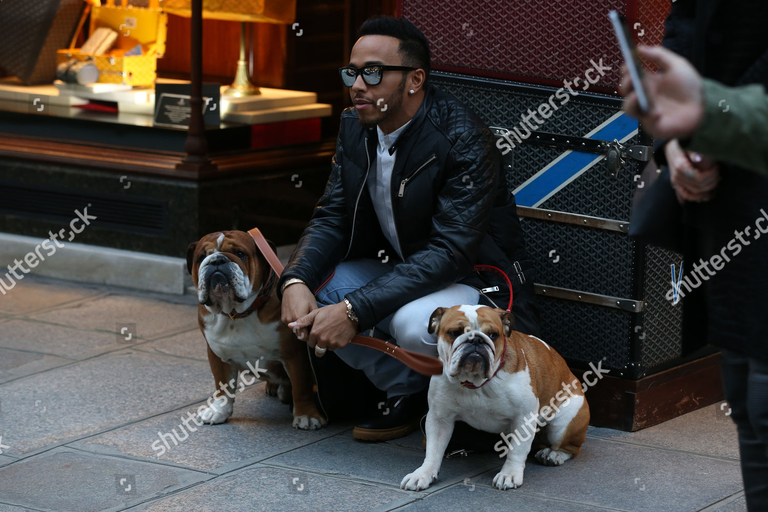 Lewis Hamilton His Bulldogs Roscoe Coco Editorial Stock Photo - Stock ...