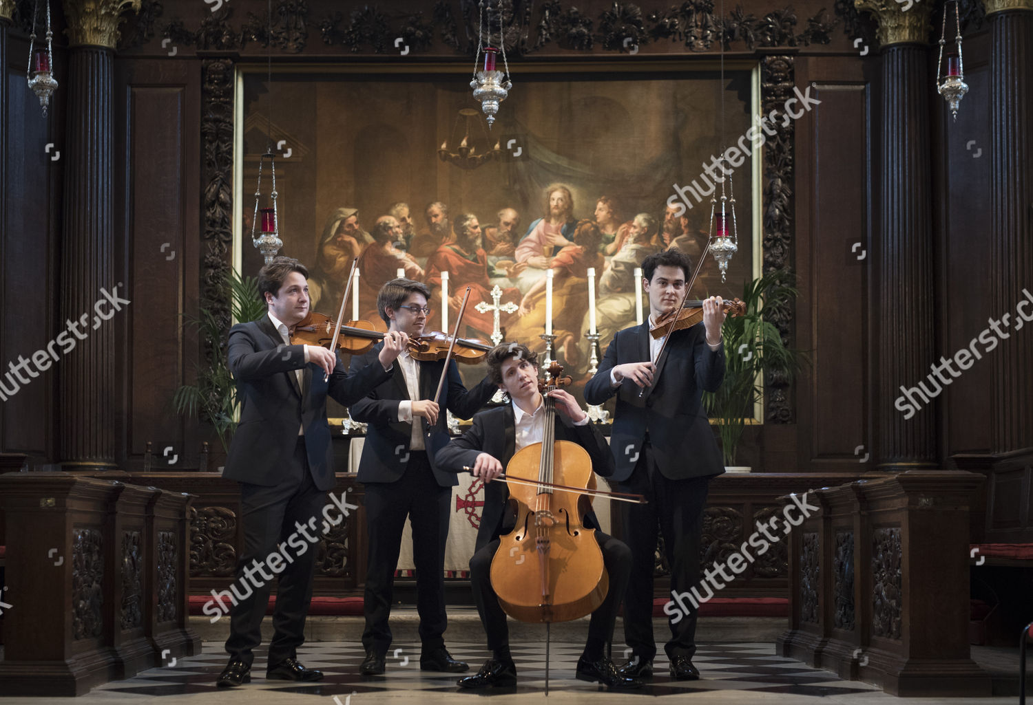 Ruisi Quartet Playing Evangelists Quartet Instruments Editorial Stock ...
