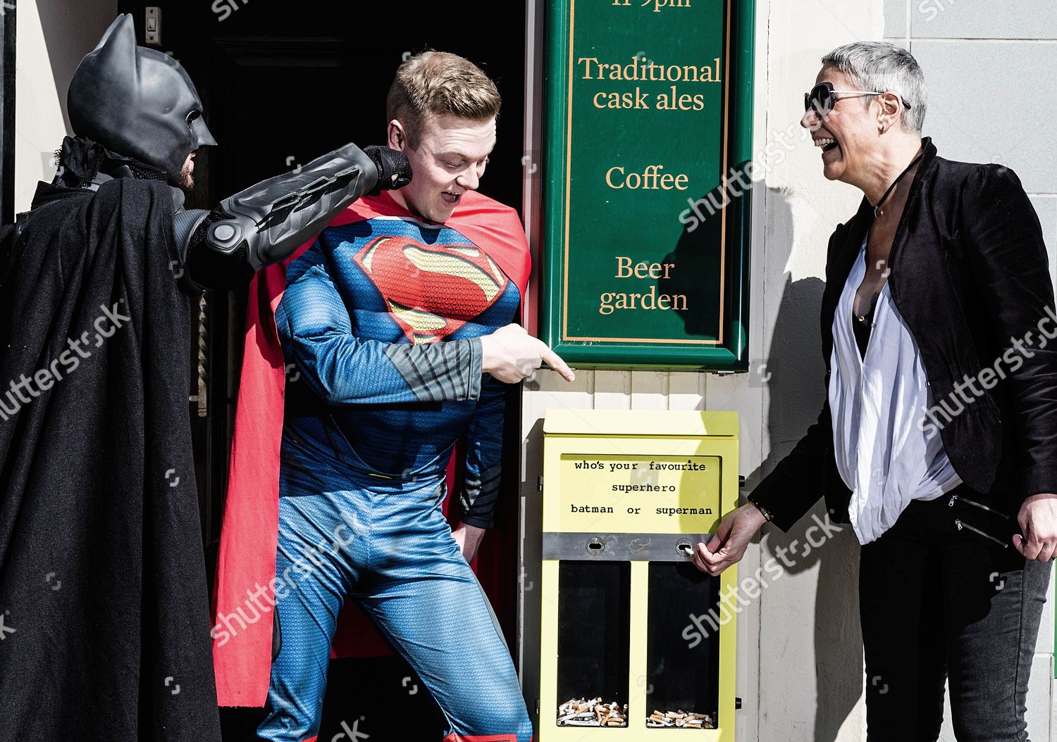 Batman Superman Cigarette Butt Ballot Box Editorial Stock Photo - Stock ...