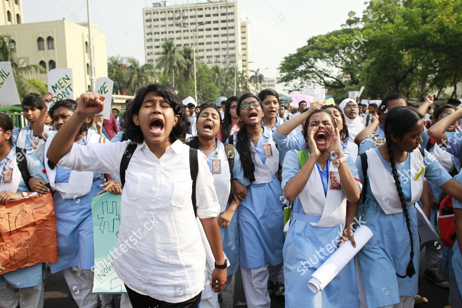 Bangladeshi Students Shout Slogans They Take Editorial Stock Photo ...