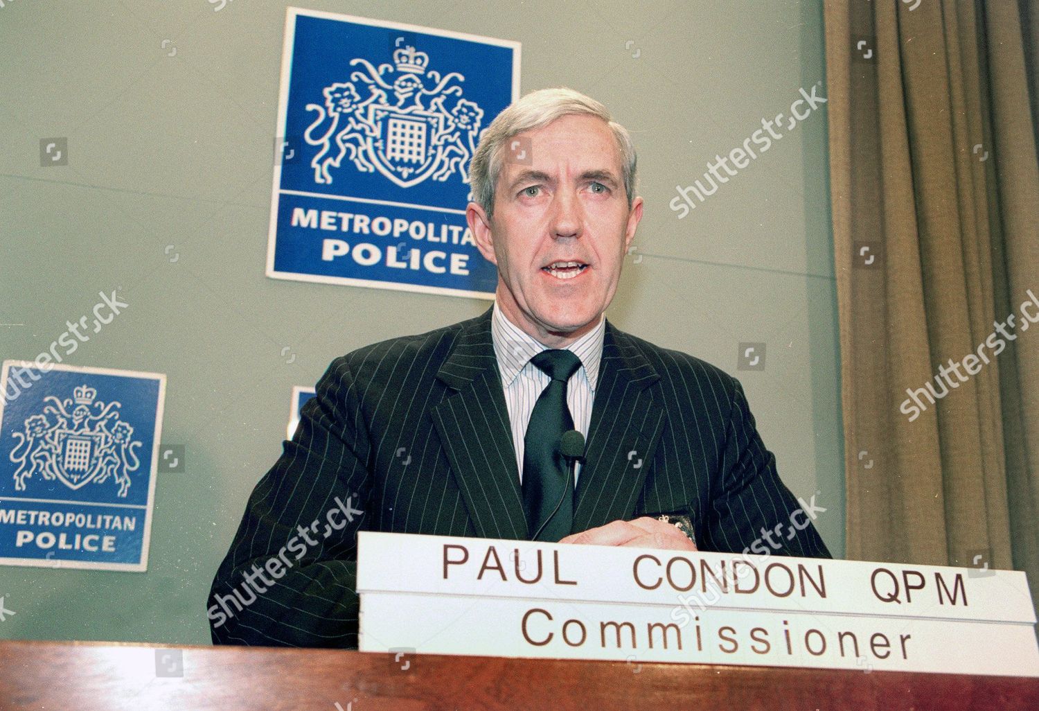 Sir Paul Condon Commissioner Metropolitan Police Editorial Stock Photo ...