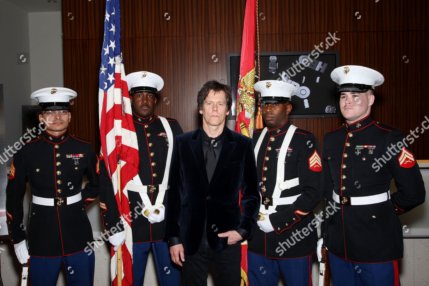 Kevin Bacon Us Marine Color Guard Editorial Stock Photo - Stock Image ...