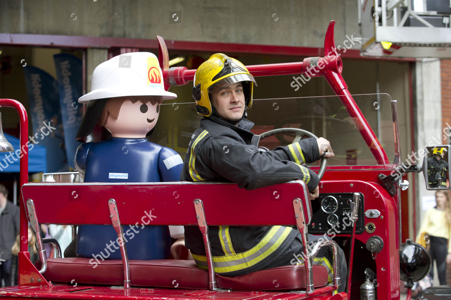 Lfb Firefighter Driving Vintage Fire Engine Editorial Stock Photo ...