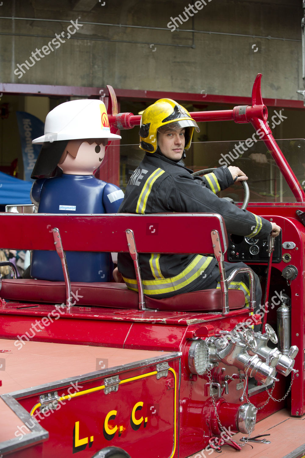Lfb Firefighter Driving Vintage Fire Engine Editorial Stock Photo ...