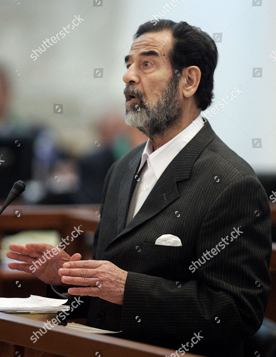 Former Iraqi President Saddam Hussein Gestures Editorial Stock Photo ...