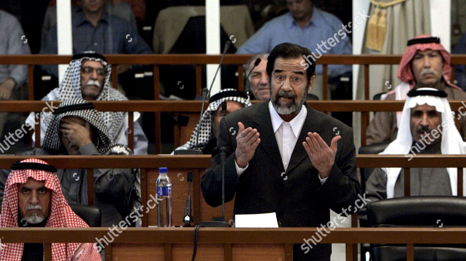 Former Iraqi President Saddam Hussein Gestures Editorial Stock Photo ...