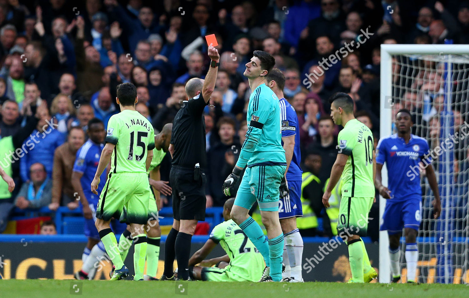 Thibaut Courtois Chelsea Receives Red Card Editorial Stock Photo ...