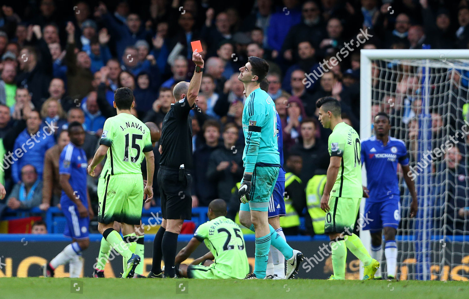 Thibaut Courtois Chelsea Receives Red Card Editorial Stock Photo ...