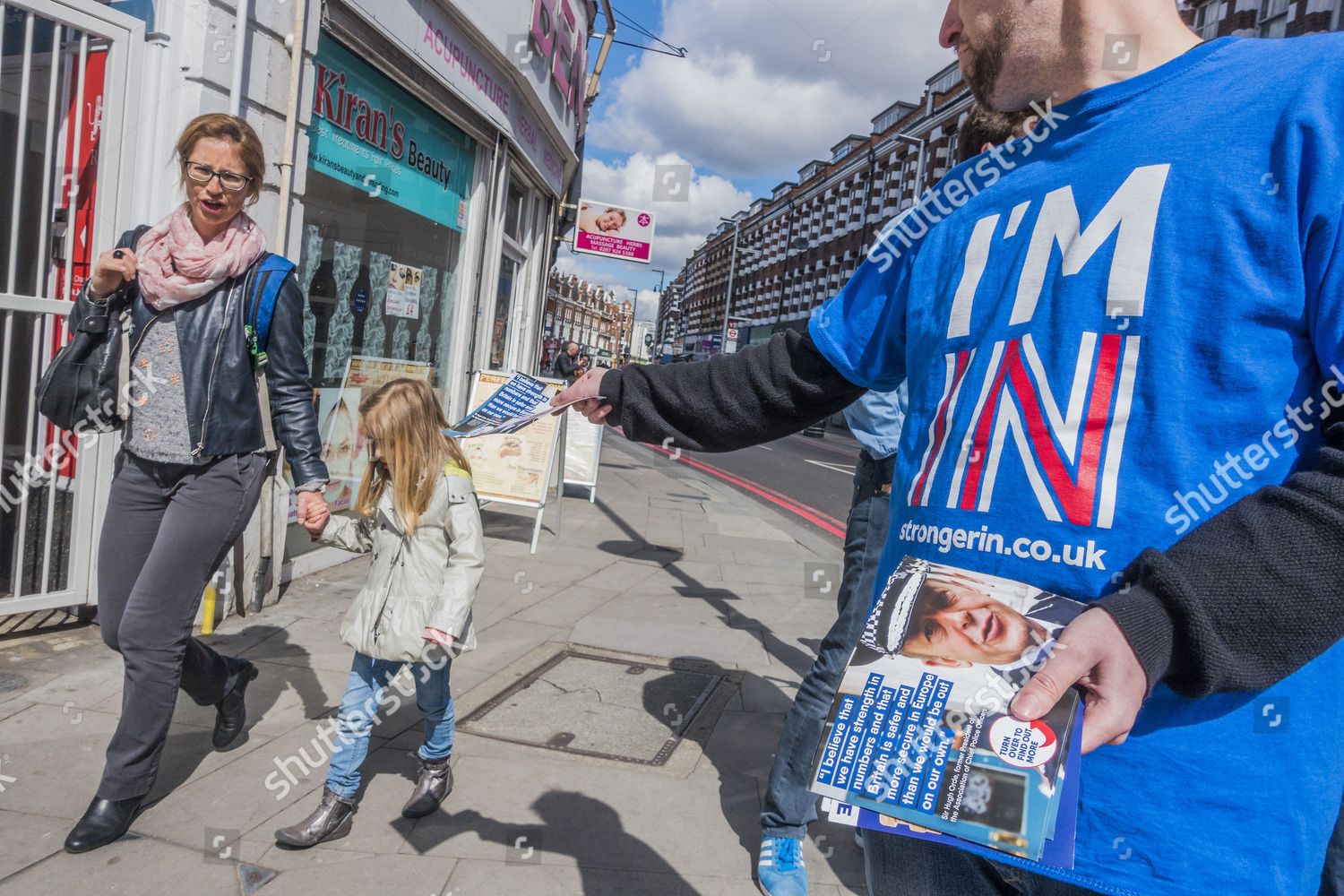 Campaigners Stronger Group Give Out Leaflets Editorial Stock Photo ...