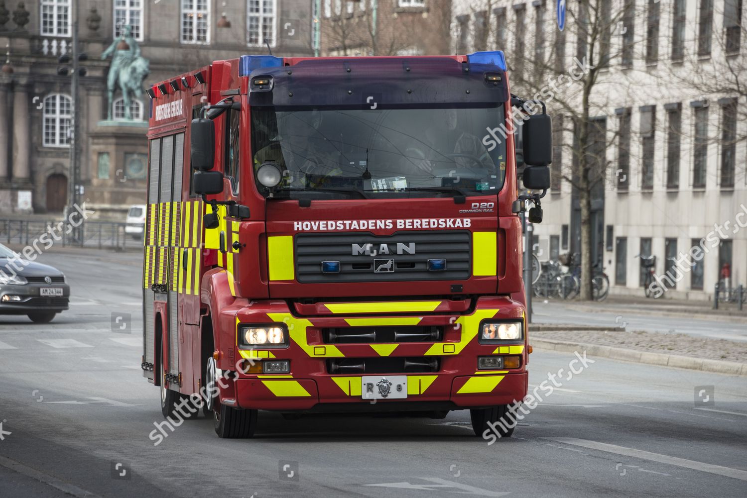 Copenhagen Fire Brigade Flashing Blue Lights Editorial Stock Photo ...