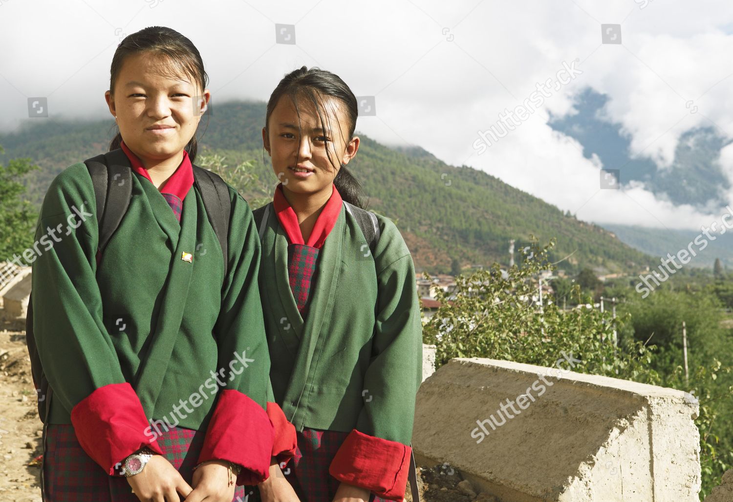 Girls Wearing Traditional Kira Dress Paro Editorial Stock Photo - Stock ...