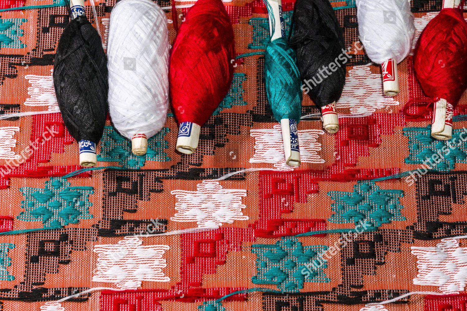 Colorful Threads Weaving Dhaka Topi Traditional Editorial Stock Photo ...
