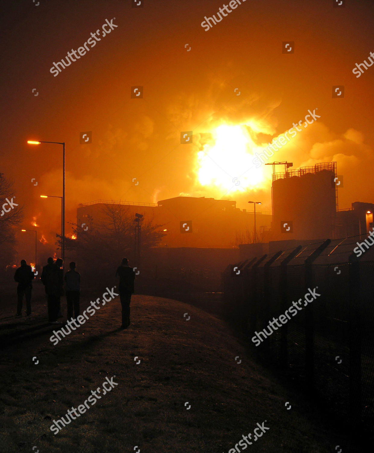 Buncefield Oil Depot Still Burning On Editorial Stock Photo - Stock ...