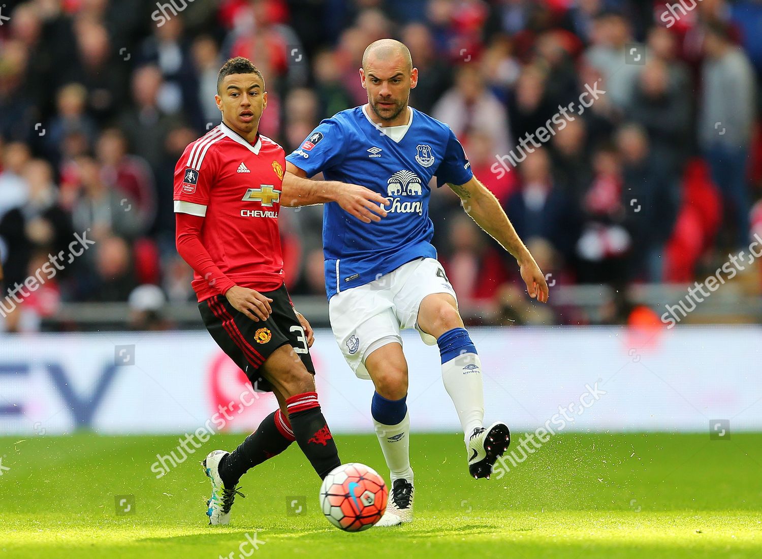 Darron Gibson Everton Jesse Lingard Manchester Editorial Stock Photo ...