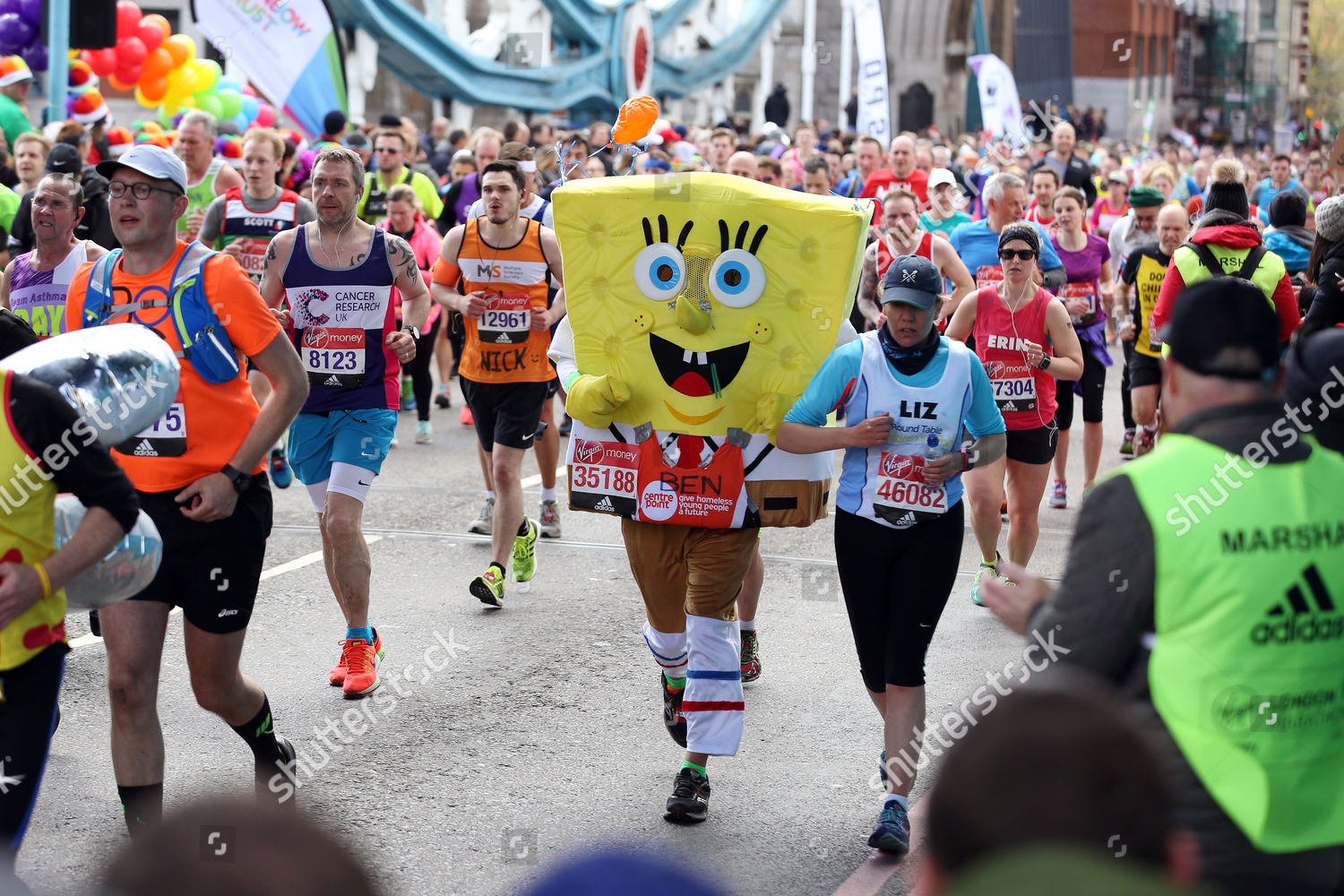 Marathon Runner Dressed Spongebob Crossing Tower Editorial Stock Photo ...