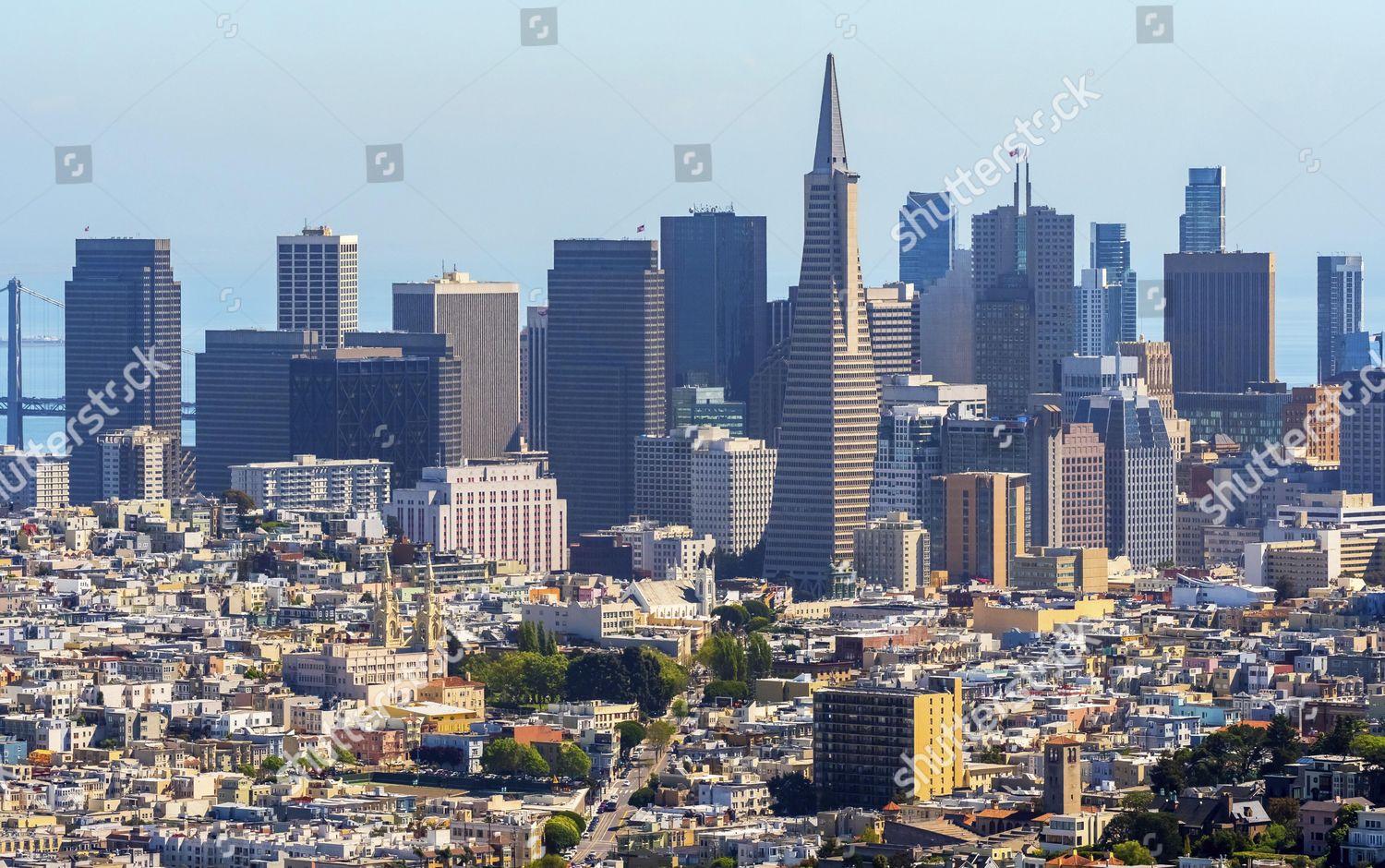 Aerial View Financial District Transamerica Pyramid Editorial Stock ...