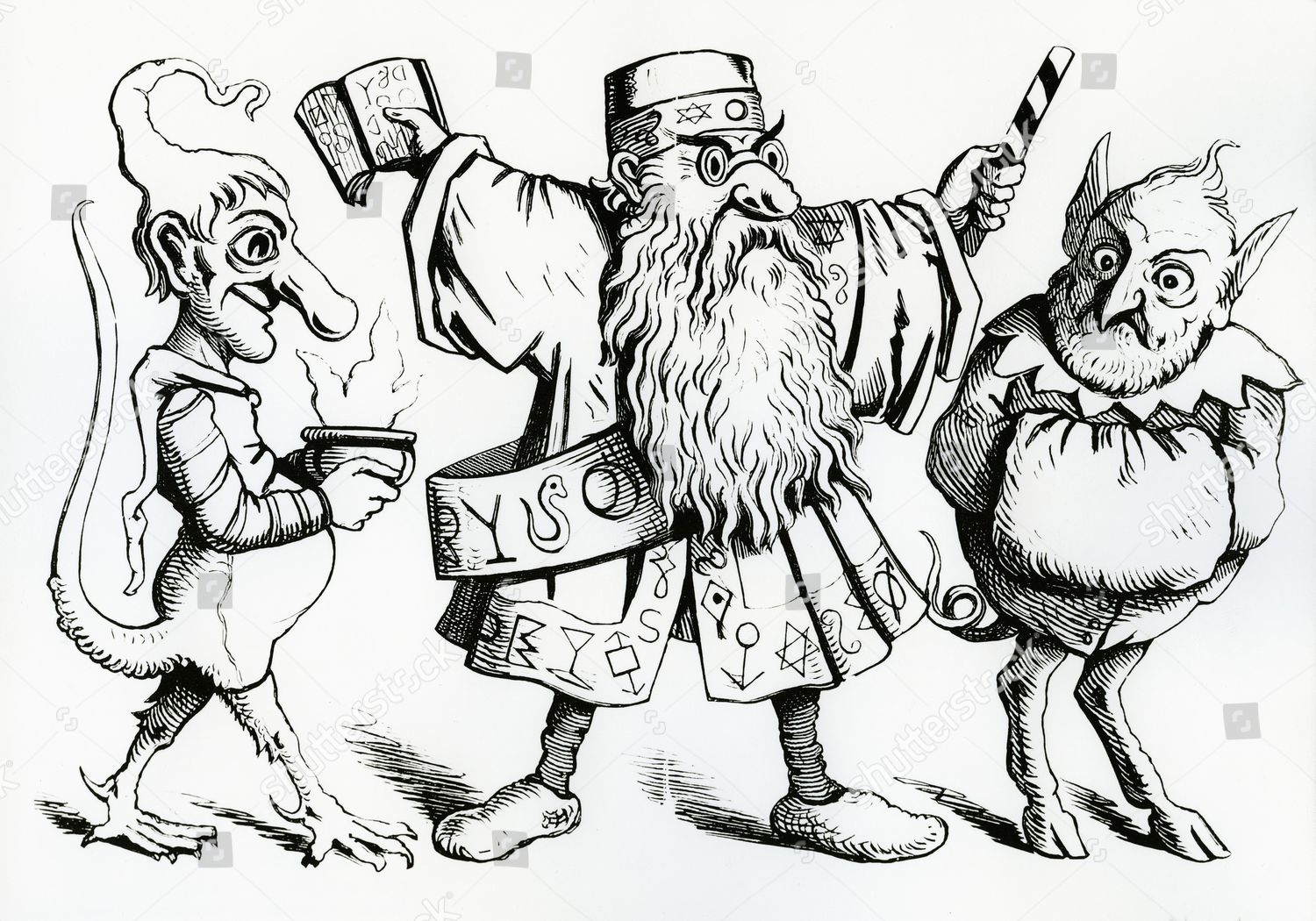 Warlock Drawing By Count Franz Pocci Editorial Stock Photo - Stock ...