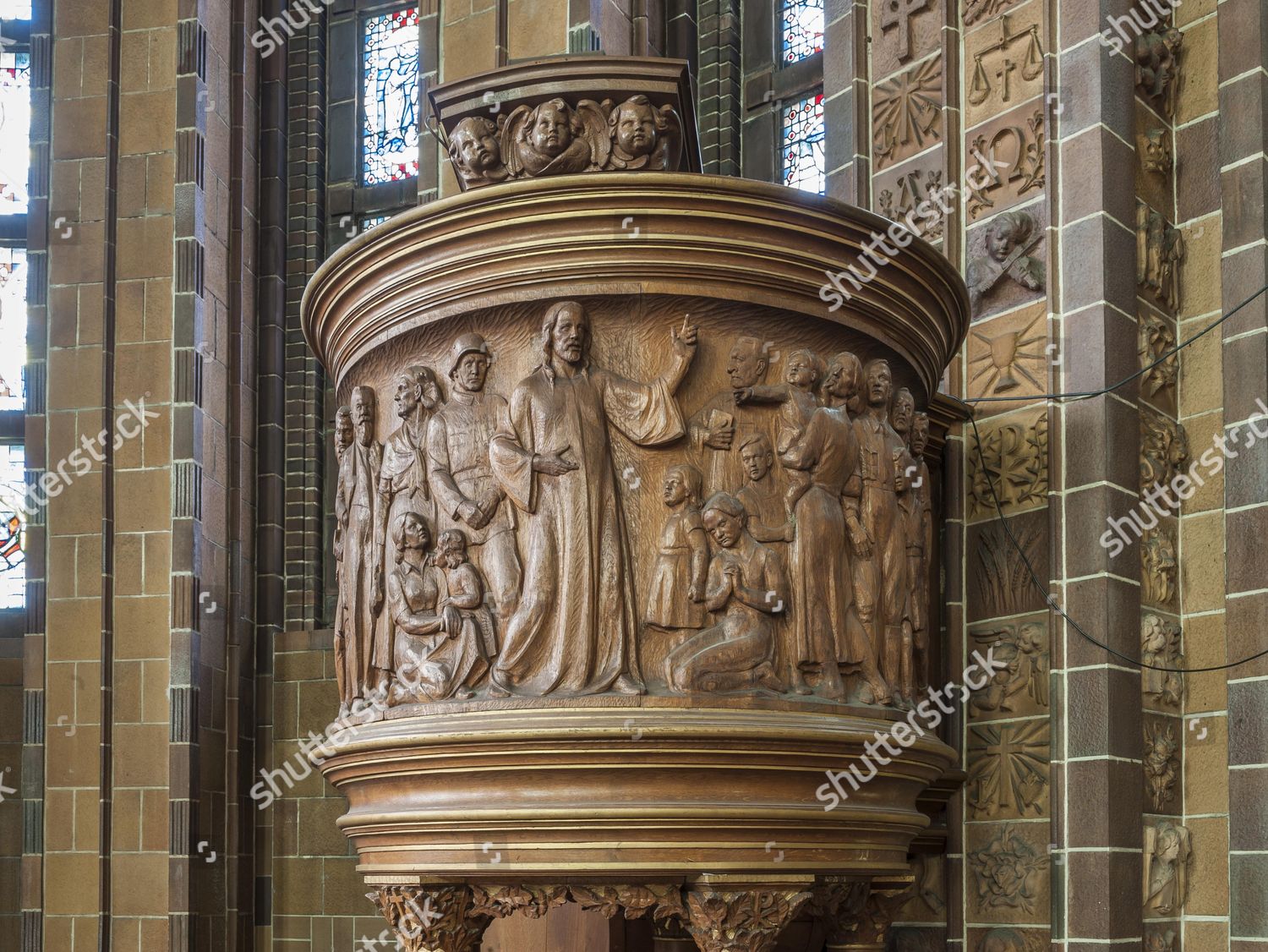 Wooden Pulpit Nazi Symbolism Soldier Saman Editorial Stock Photo ...