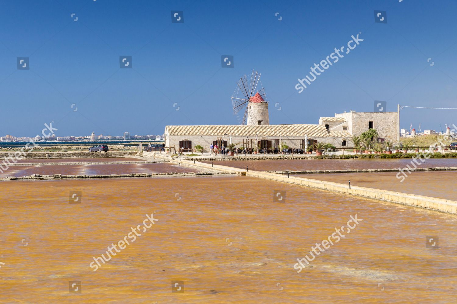 Windmill Behind Culcasi Saltworks Natural Reserve Editorial Stock Photo ...