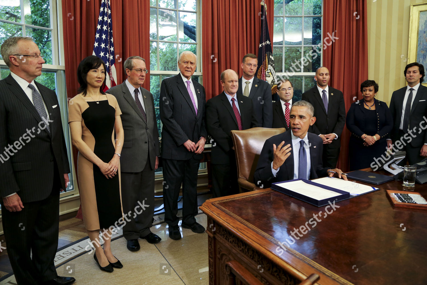 Present During Signing Behind Barack Obama Editorial Stock Photo ...