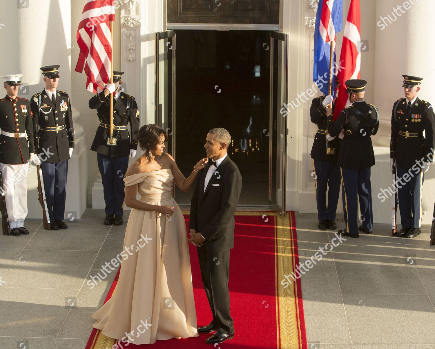First Lady Michelle Obama Touches Chin Editorial Stock Photo - Stock ...