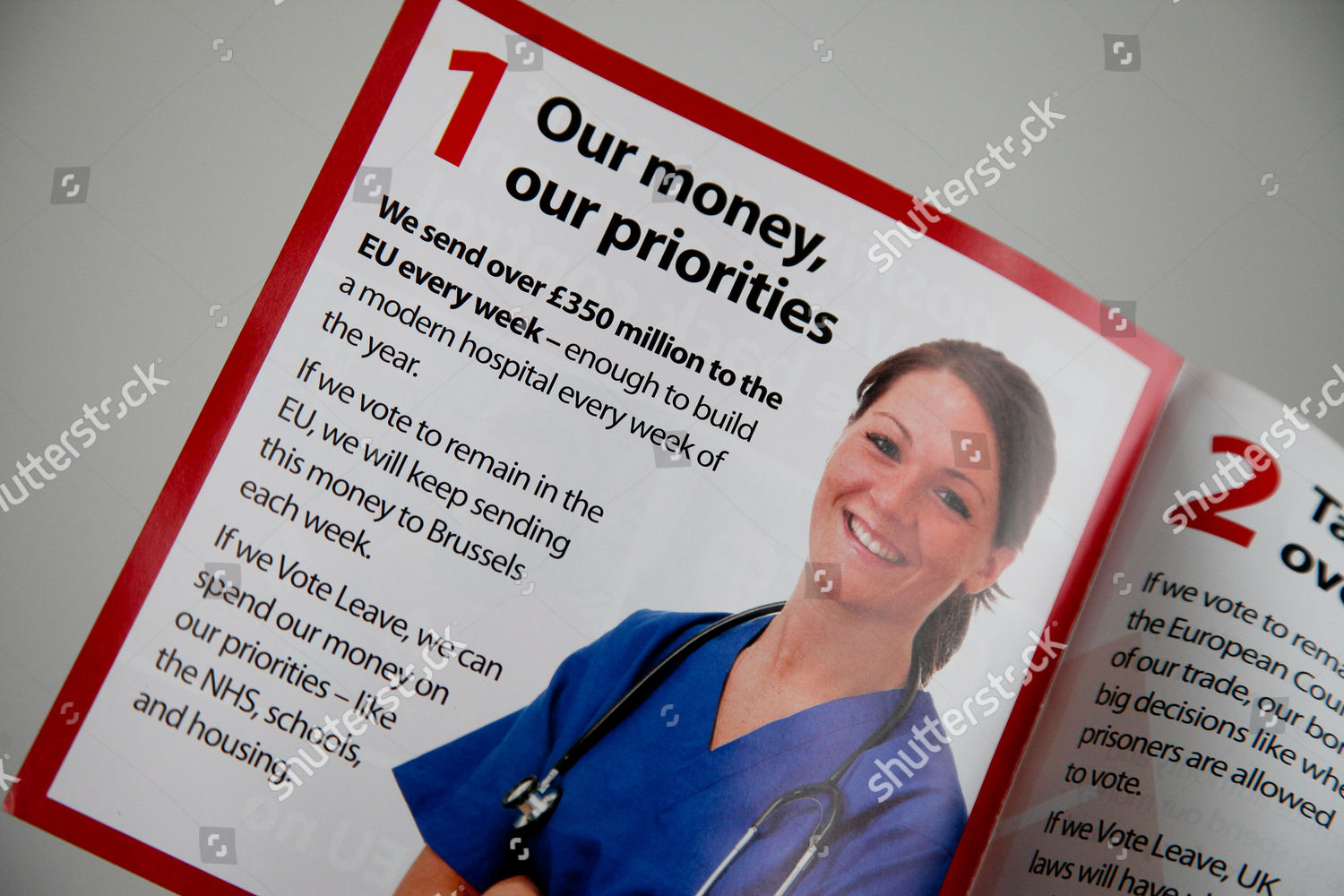 Campaign Leaflet By Vote Leave Eu Editorial Stock Photo - Stock Image ...