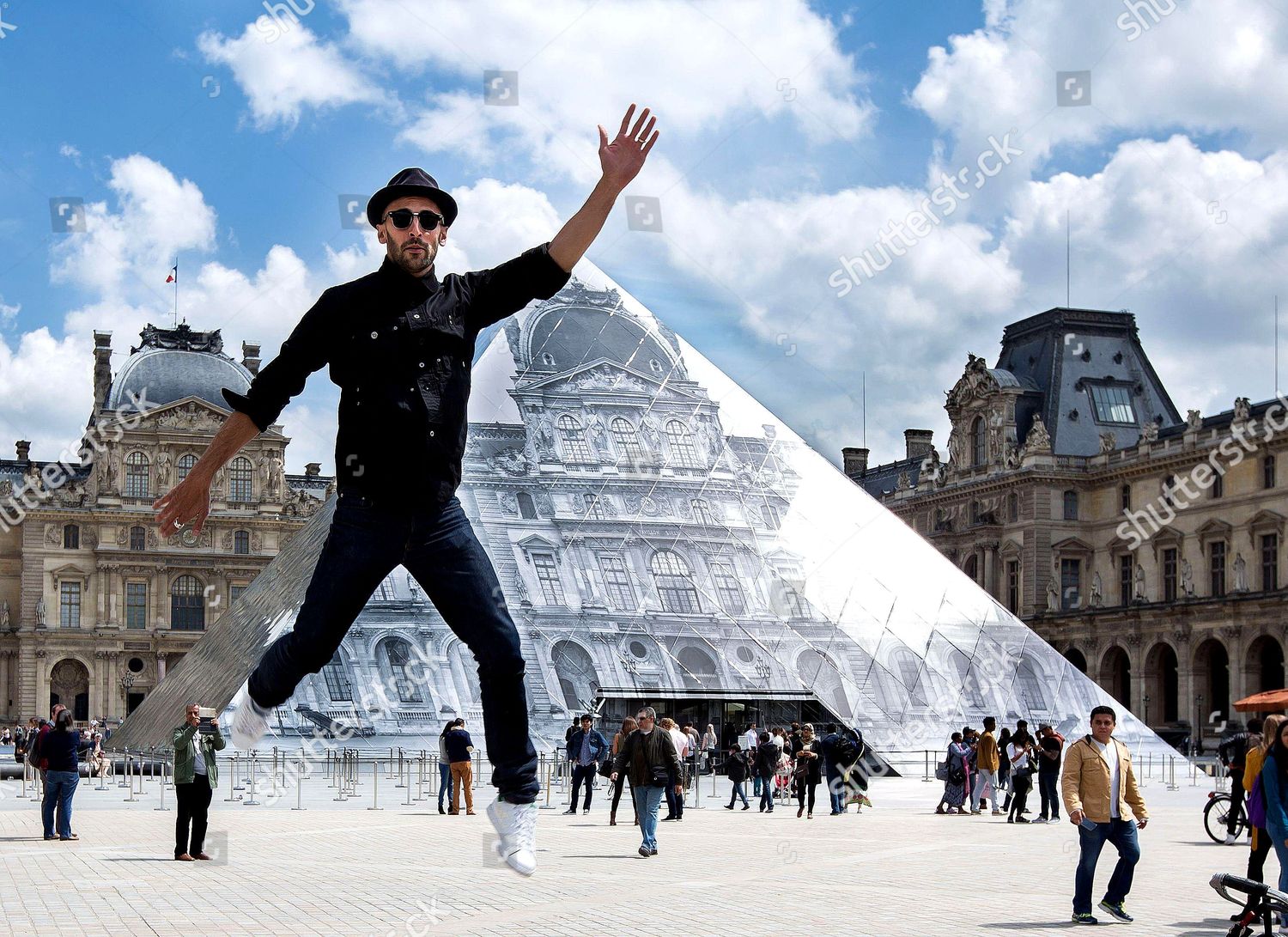 Jr Poses Front Louvre Pyramid After Editorial Stock Photo - Stock Image ...