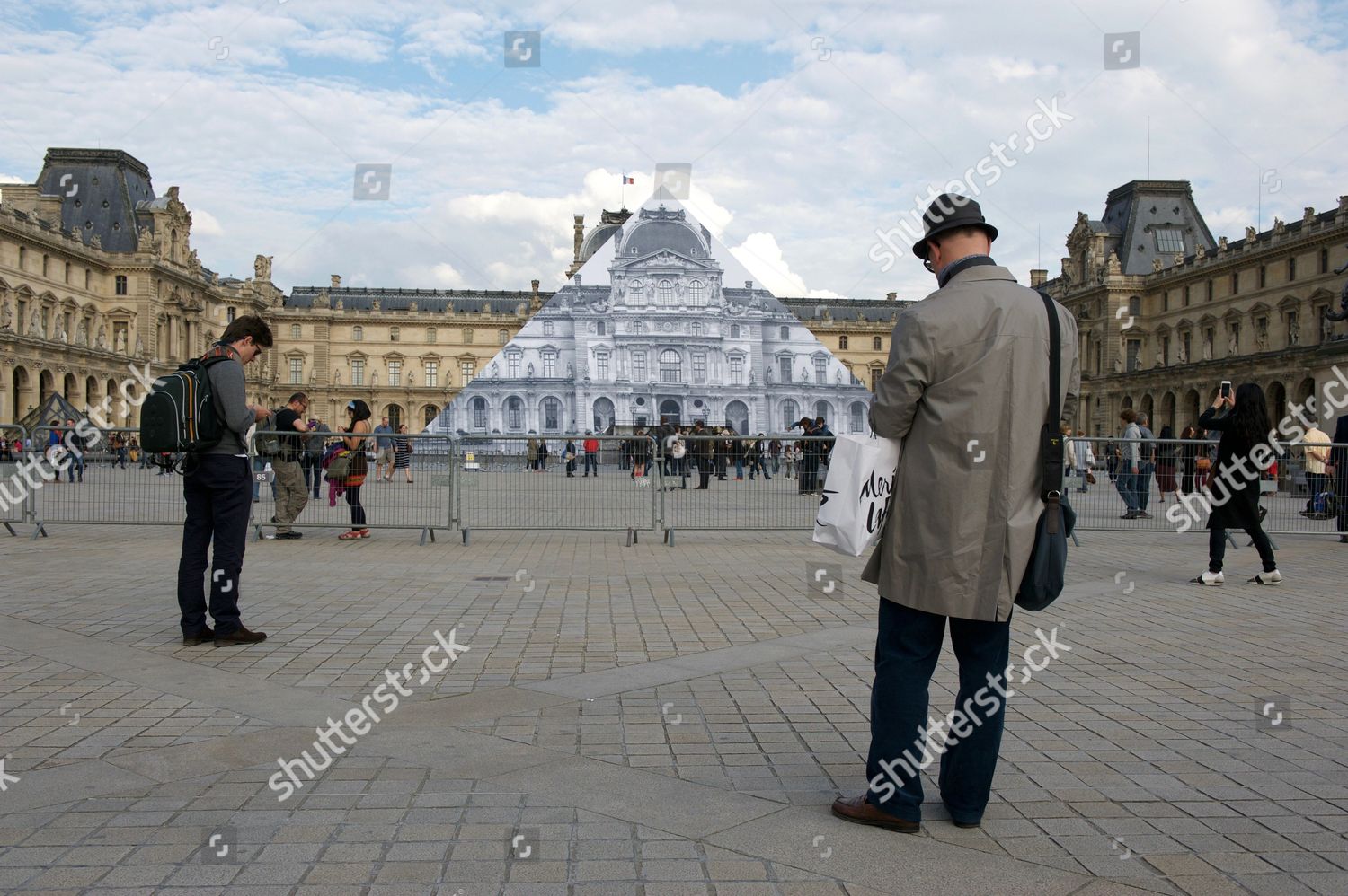 Louvre Museum Covered By Jr Installation Editorial Stock Photo - Stock ...