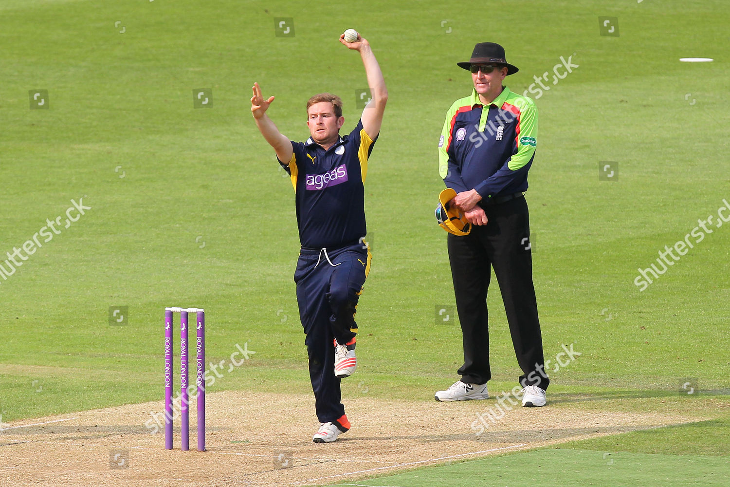 Liam Dawson Bowling Action Hampshire During Editorial Stock Photo ...