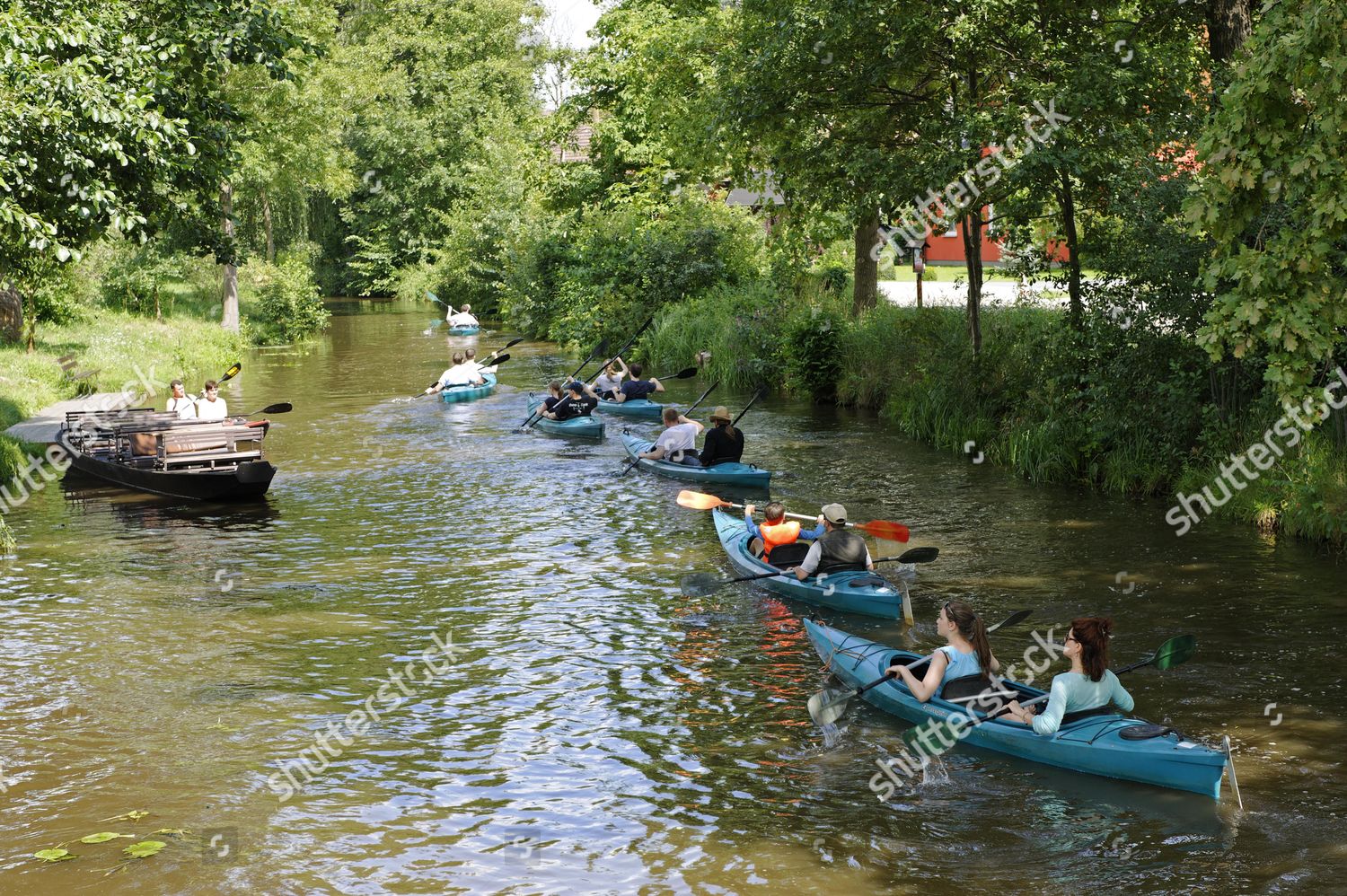 Kayaks Canal Spree River Burg Spreewald Editorial Stock Photo - Stock ...