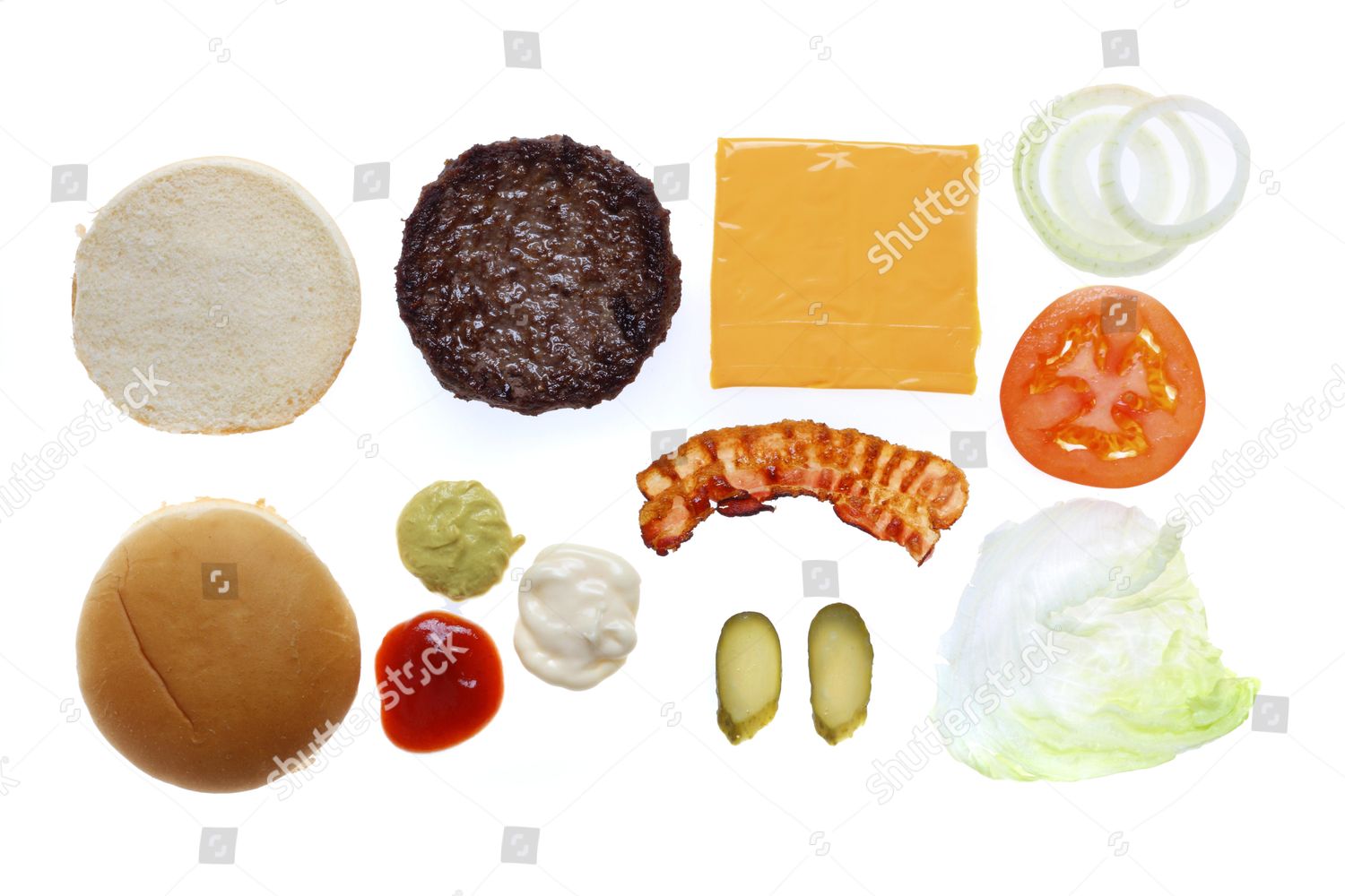 Fast Food Ingredients Hamburger Cheese Bacon Editorial Stock Photo ...