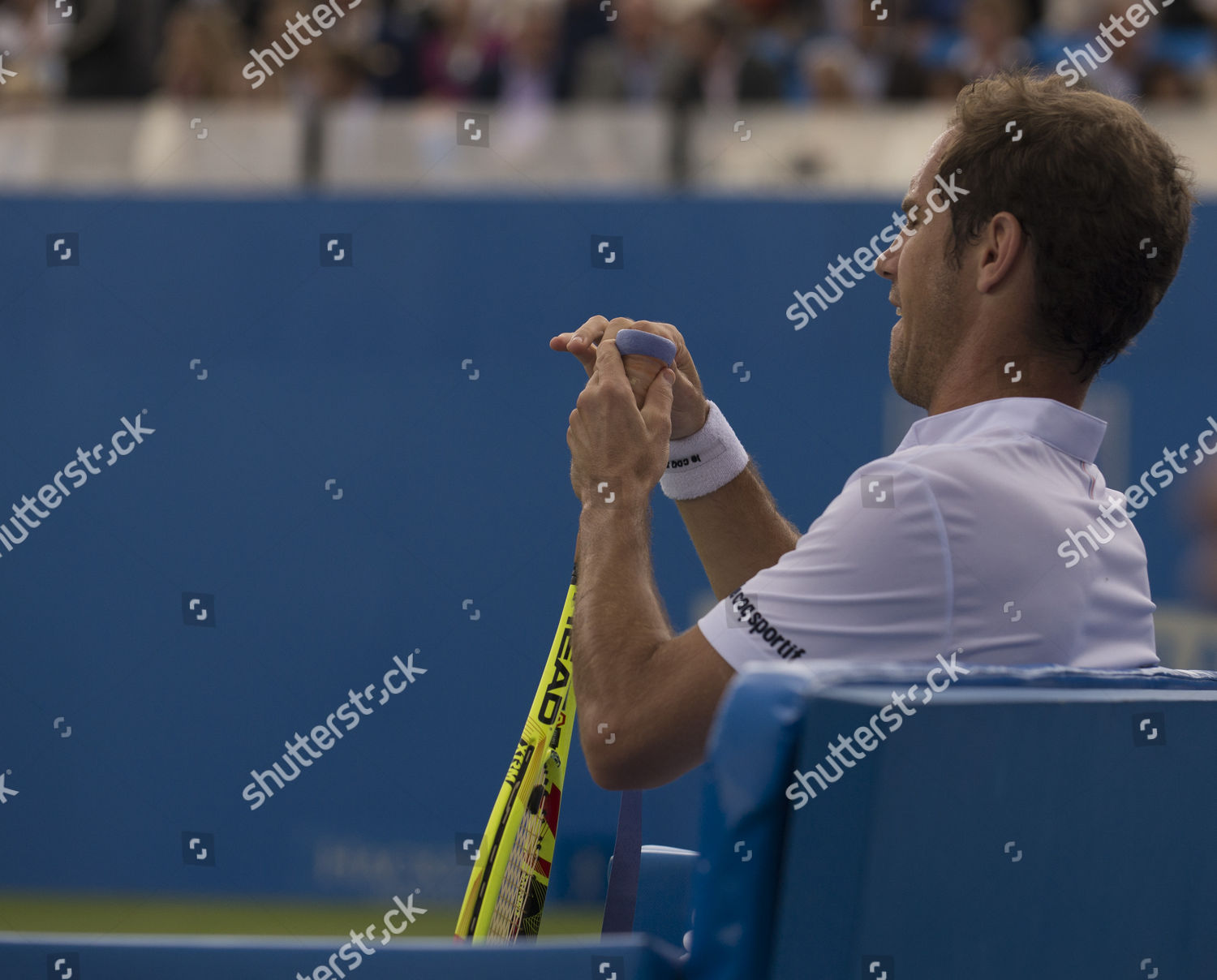 Richard Gasquet Fra Tapes His Racket Editorial Stock Photo - Stock ...