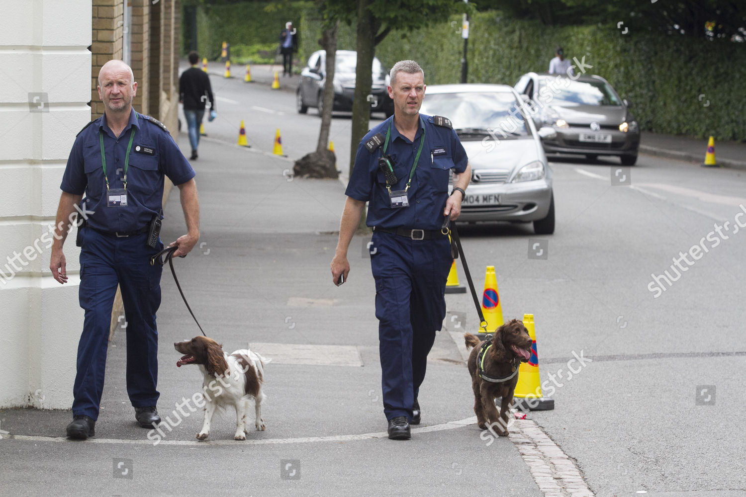 Police Sniffer Dogs Conduct Patrols Outside Editorial Stock Photo ...
