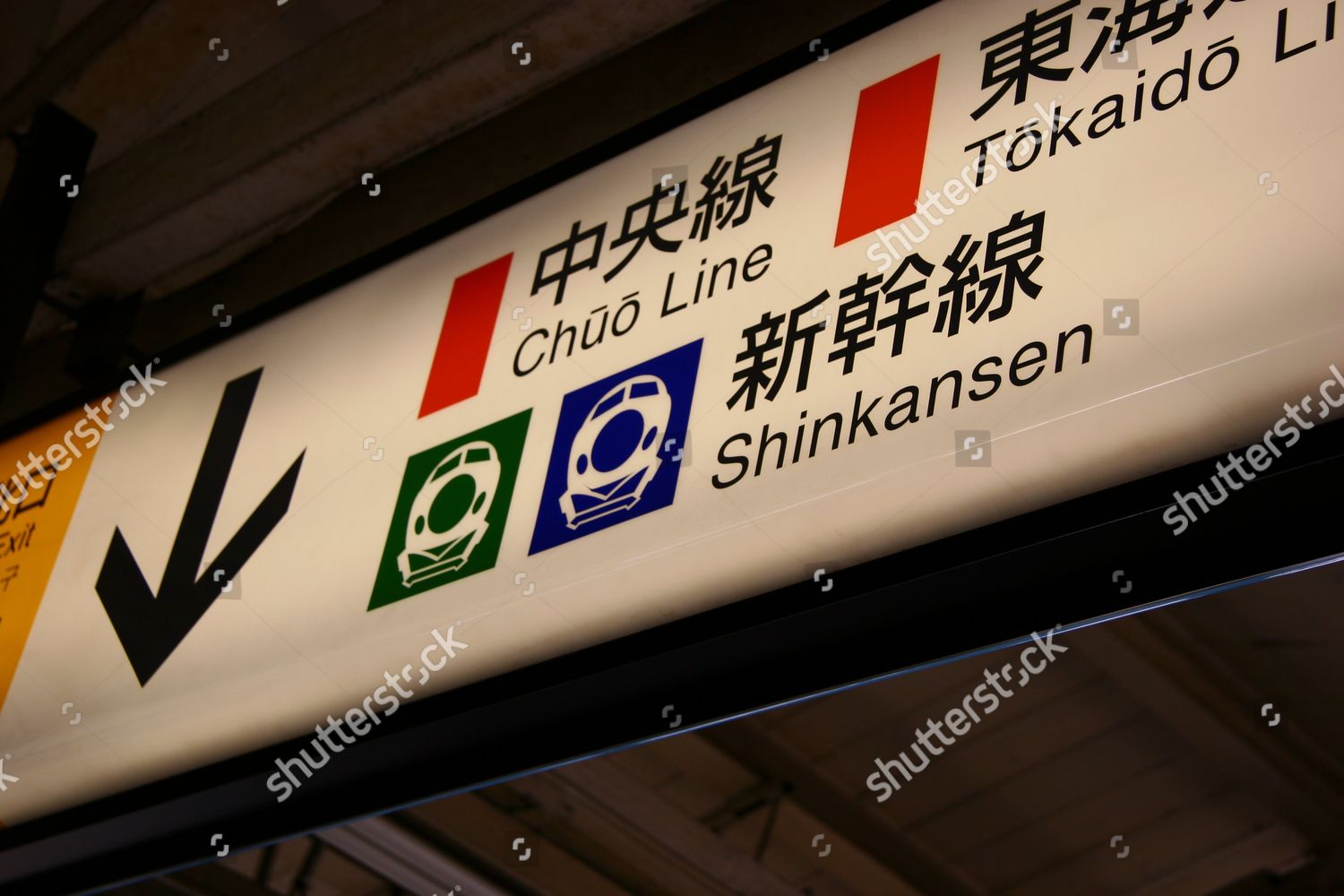 Sign Shinkansen Bullet Train Platforms On Editorial Stock Photo - Stock ...