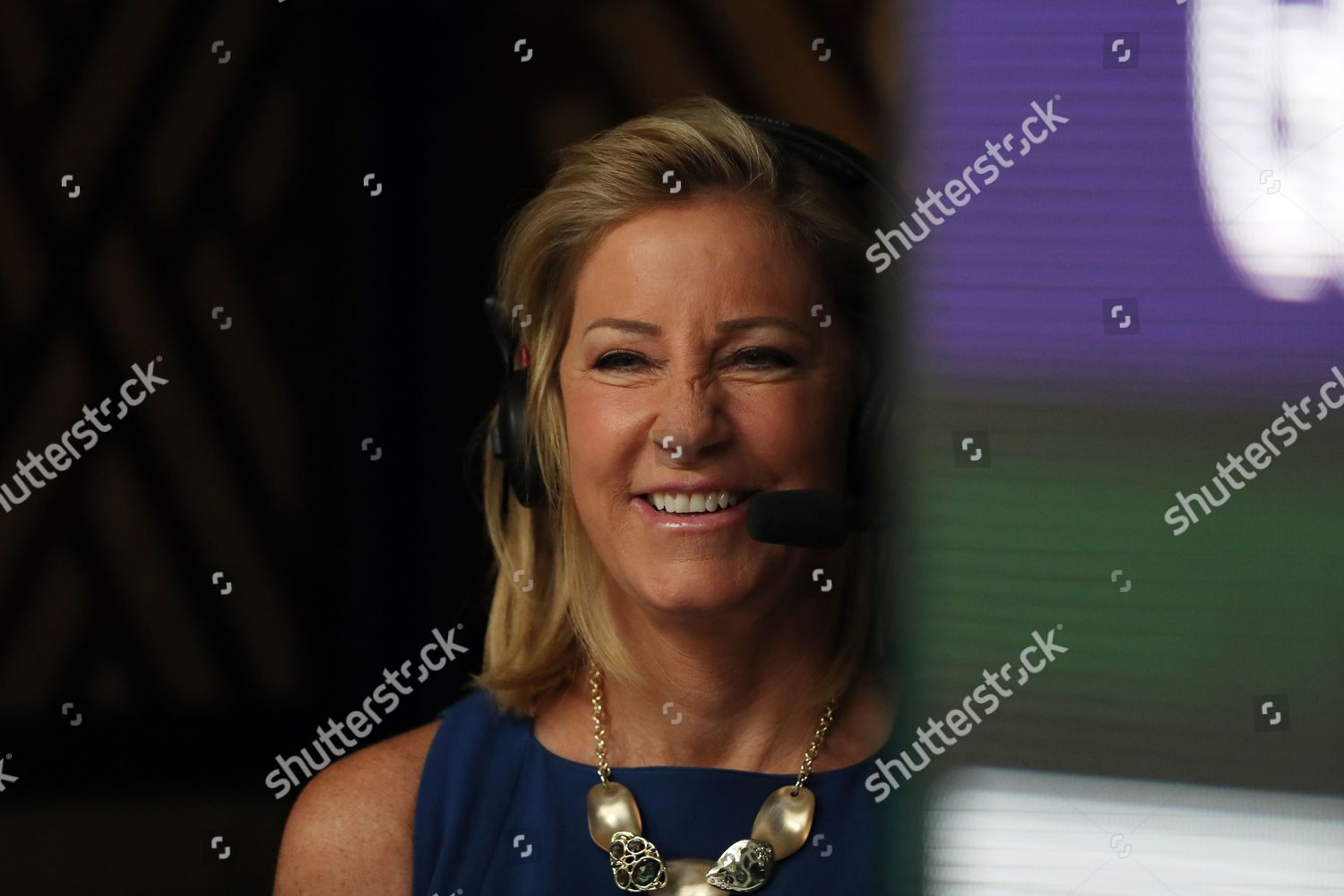 Chrissie Evert Former Champion Smiling Commentary Editorial Stock Photo ...