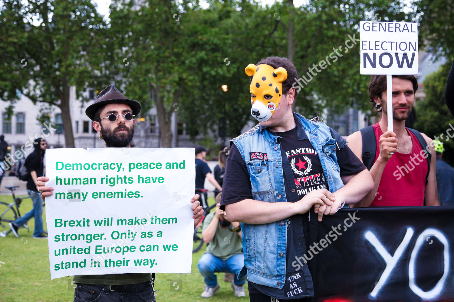 Anarchists Holds Placards During General Strike Editorial Stock Photo ...