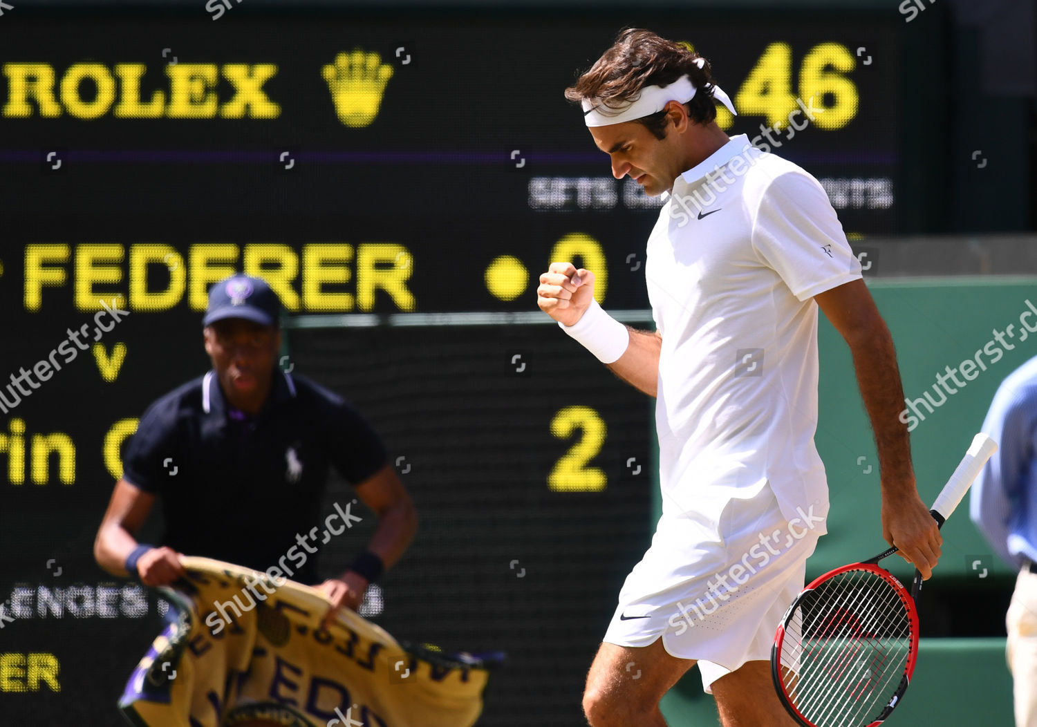 Roger Federer Celebrates Fist Pump After Editorial Stock Photo - Stock ...