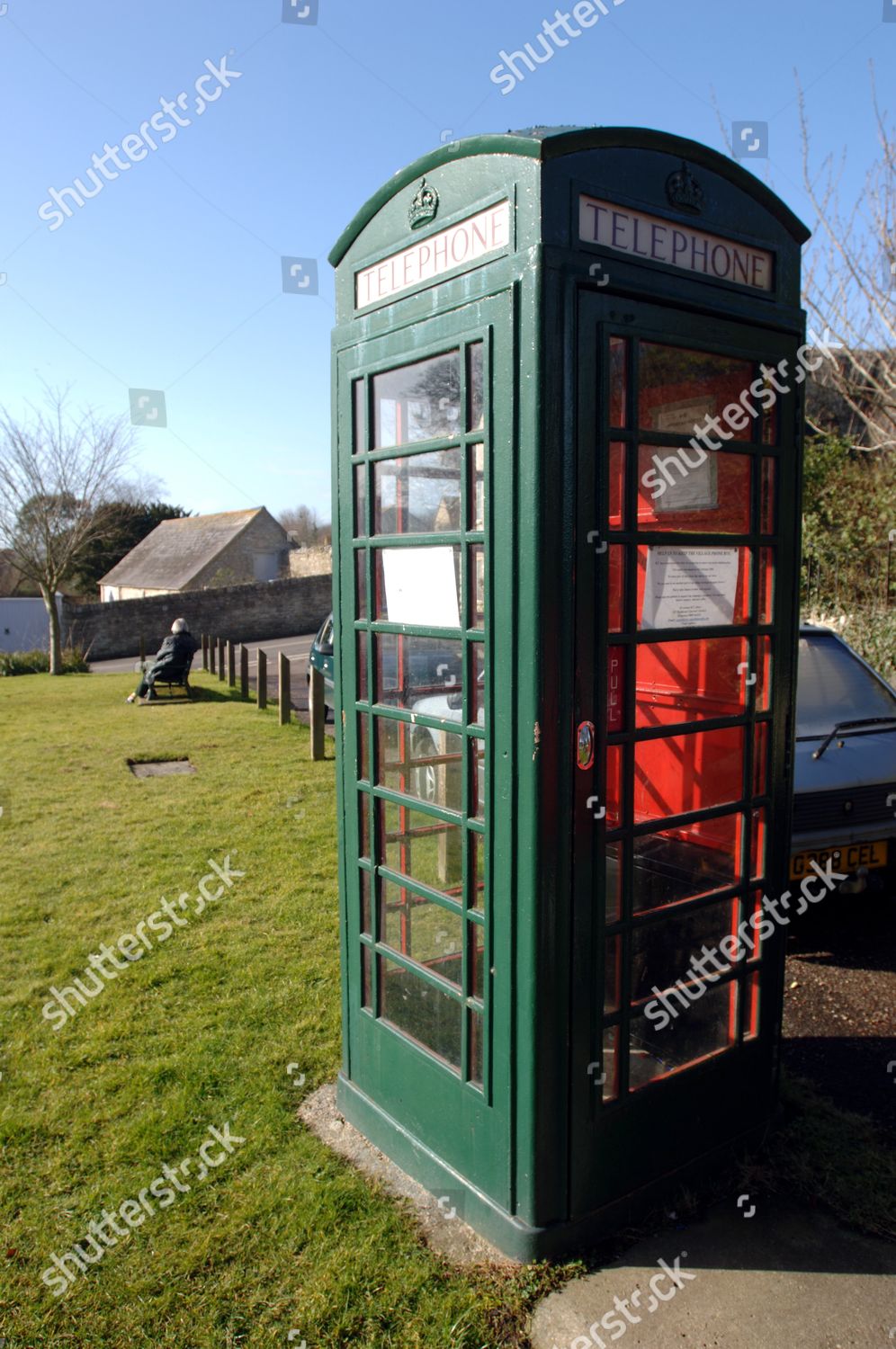 Green Telephone Box Portesham England Britain Editorial Stock Photo ...