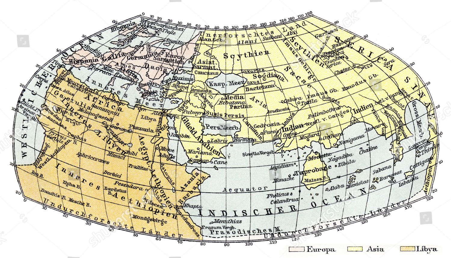Historical Map 19th Century World Map Editorial Stock Photo - Stock ...