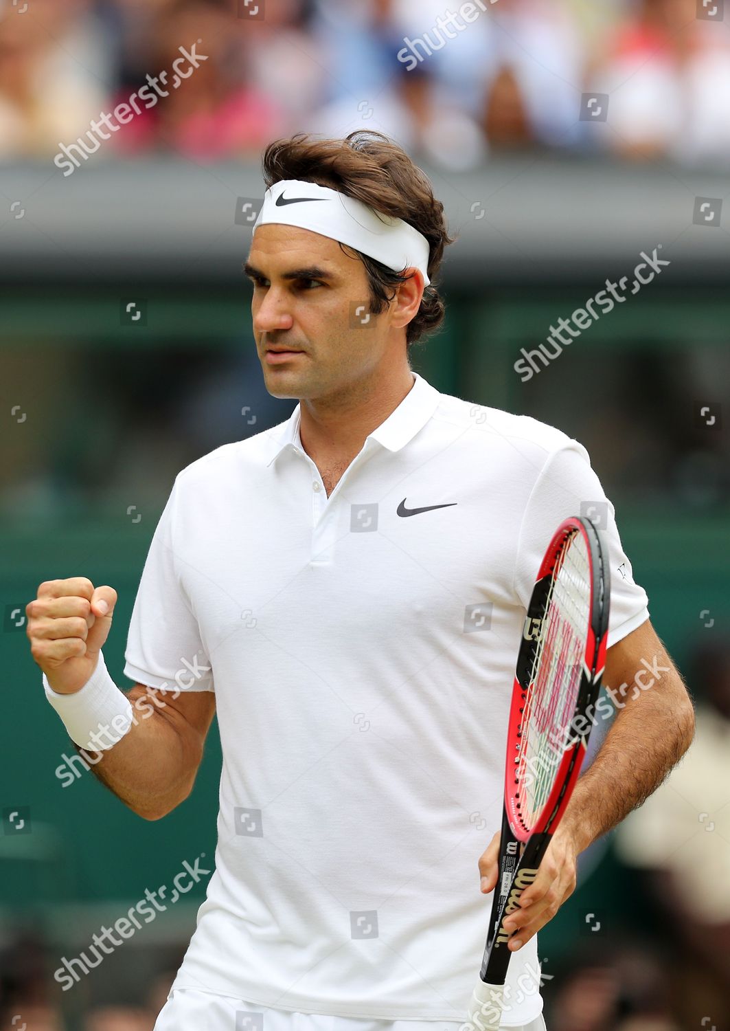 Roger Federer Reacts During Day Twelve Editorial Stock Photo - Stock ...